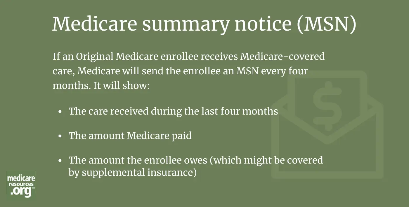 What is a Medicare summary notice? | medicareresources.org