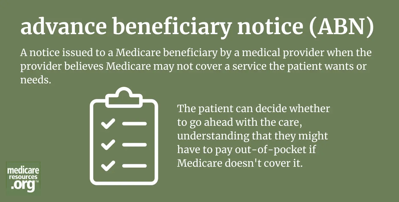What is an advance beneficiary notice?